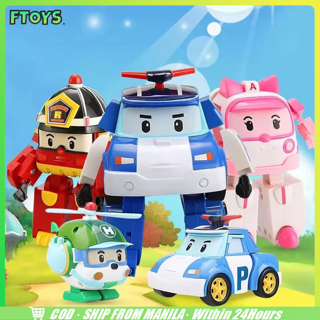 Ship In 24cmtransforming Car To Robot poli robocar Police Toy For Kids ...