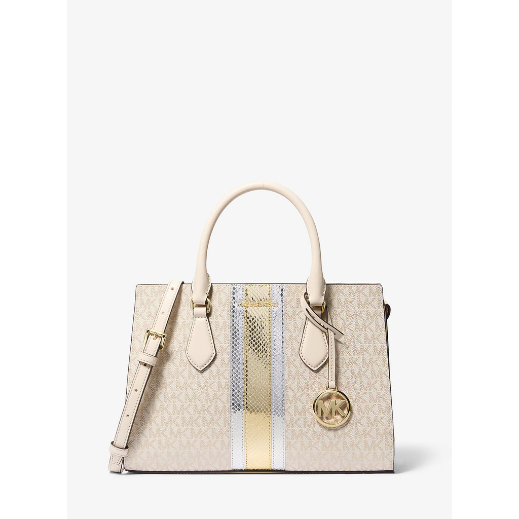 MK Sheila Medium CZ Satchel in Signature Pale Gold (35F4G6HS3V) | Shopee Malaysia