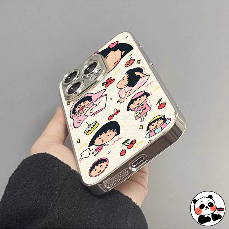 Cherry Maruko-chan Leather Casing For Vivo X200 Pro Mini X100 Ultra X100s X90 Pro Plus X90s X80 ...