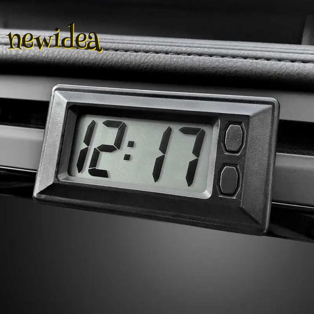 NEWIDEA Car Vehicle Dashboard Clock, Plastic Black LCD Digital Display ...