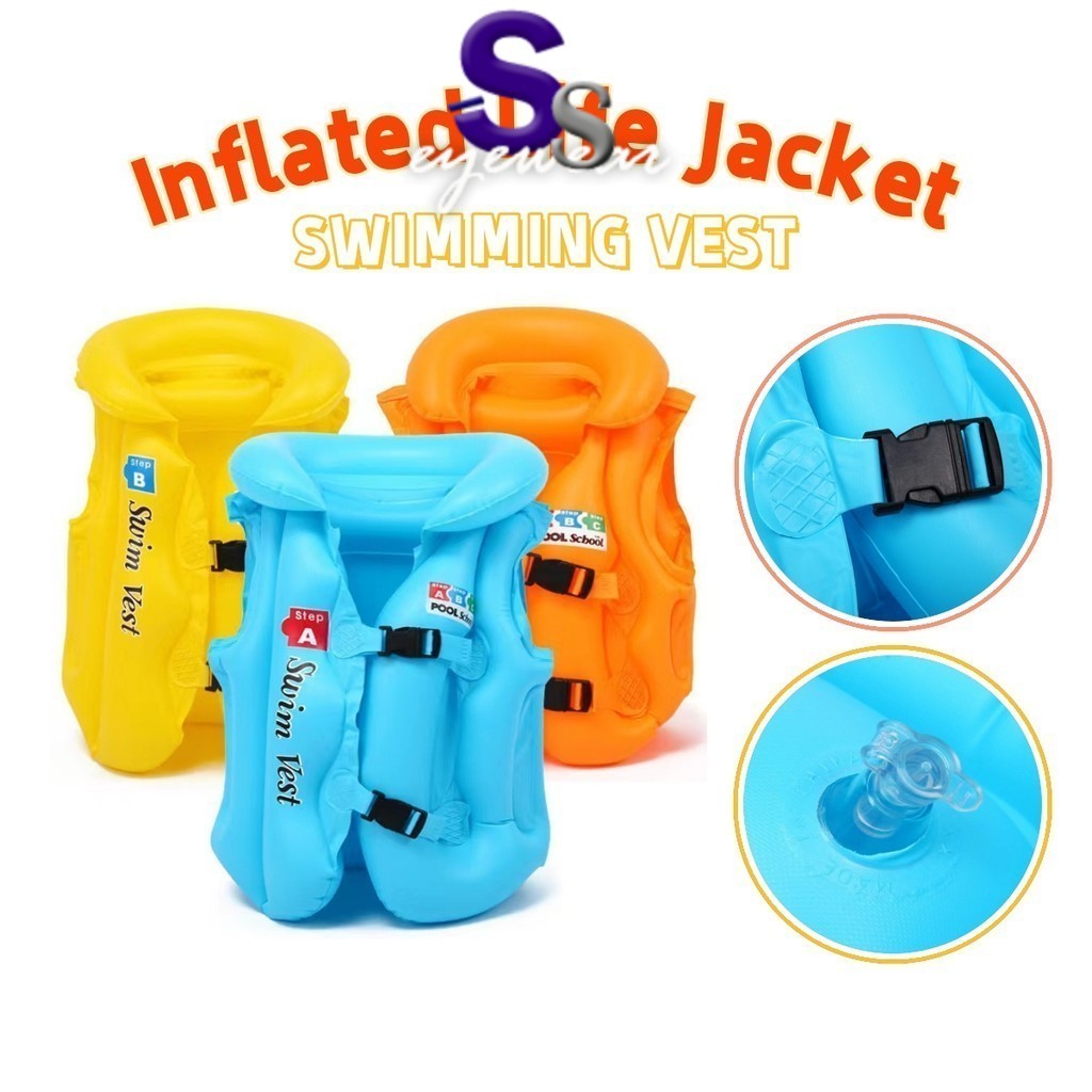 Children Life Jacket Vest Kid Inflatable Baby Airbag Water Float Pool ...