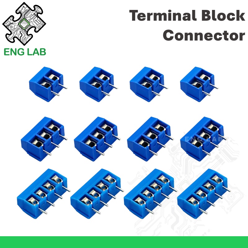 ENGLAB★PCB Mount Screw Terminal Block Connectors 5mm Pitch, Blue 2Pins ...