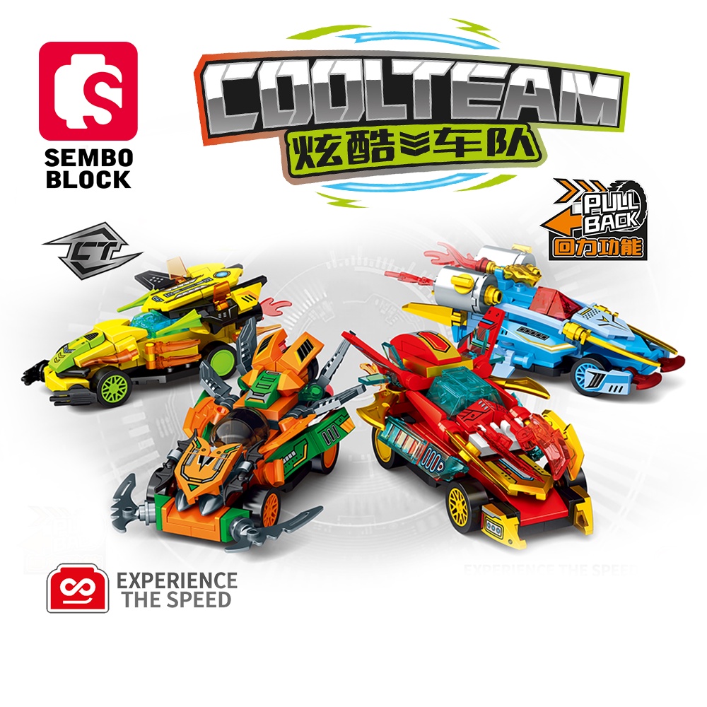 [4 IN 1] Sembo Block 2820 - 2823 Cool Team Series Mini Sports Racing ...