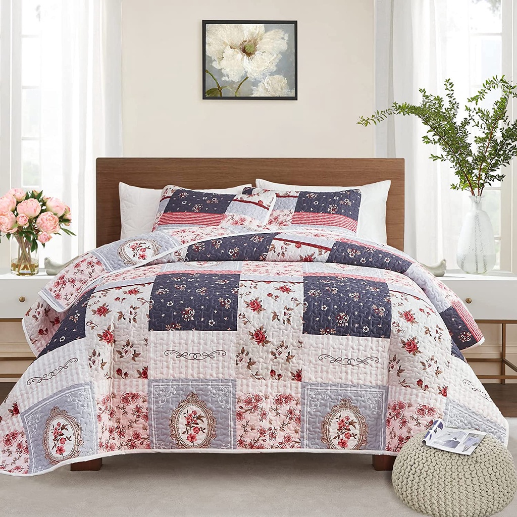 Tilam Queen Set 3 dalam 1 sarung tilam / cadar patchwork - untuk ...