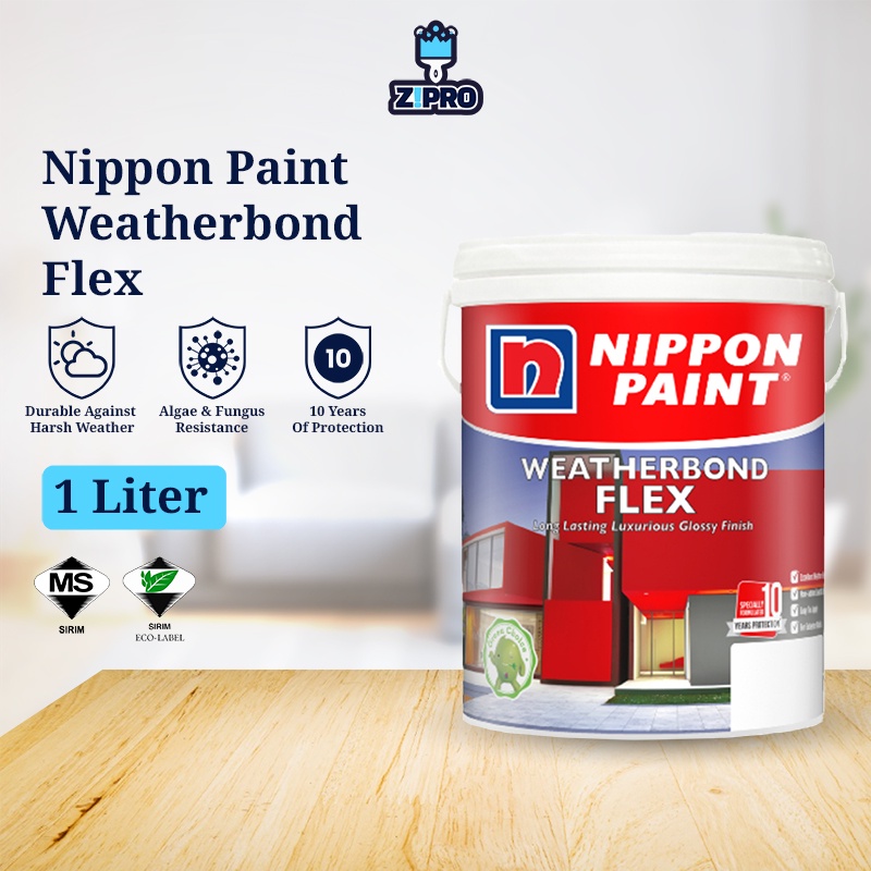 Nippon Paint Weatherbond Flex 1L Exterior Wall Paint Cat Luar Rumah ...