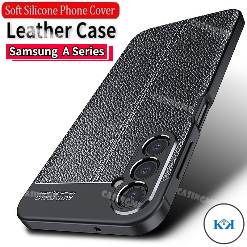 KK (Ready Stock) Samsung A54 A34 A14 A24 M14 M54 5G Casing Shockproof Soft TPU Leather Phone ...
