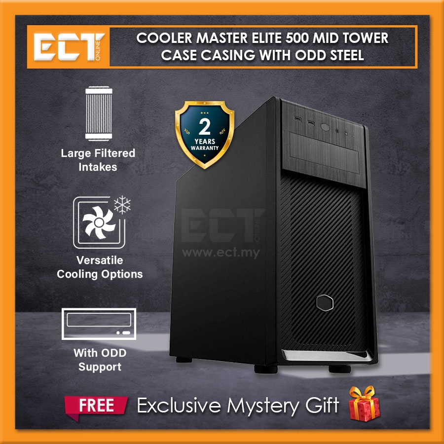 Cooler Master Elite 500 Mid Tower Case Casing With ODD Steel / Without ...