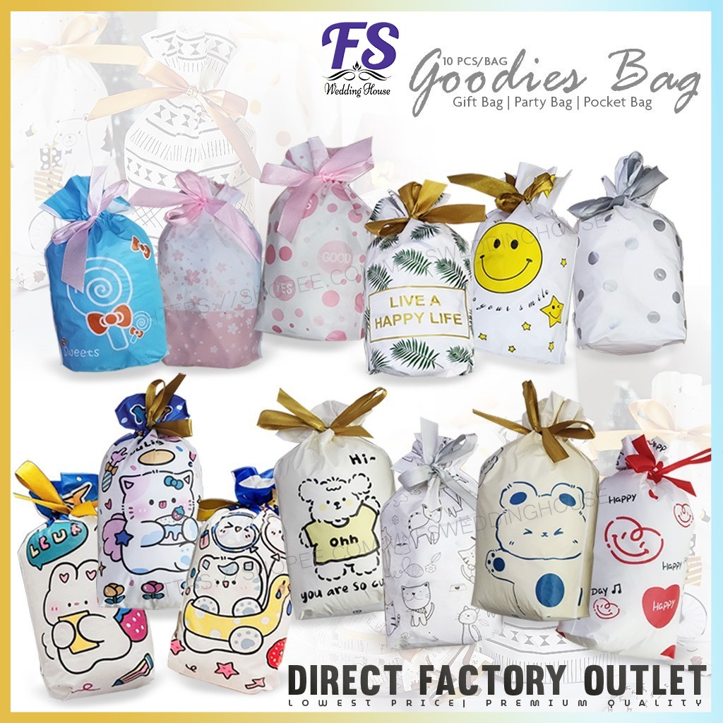 10PCS - RABBIT EAR GOODIES BAG/CUTE CARTOON PLASTIC/COOKIES BAG/PARTY ...