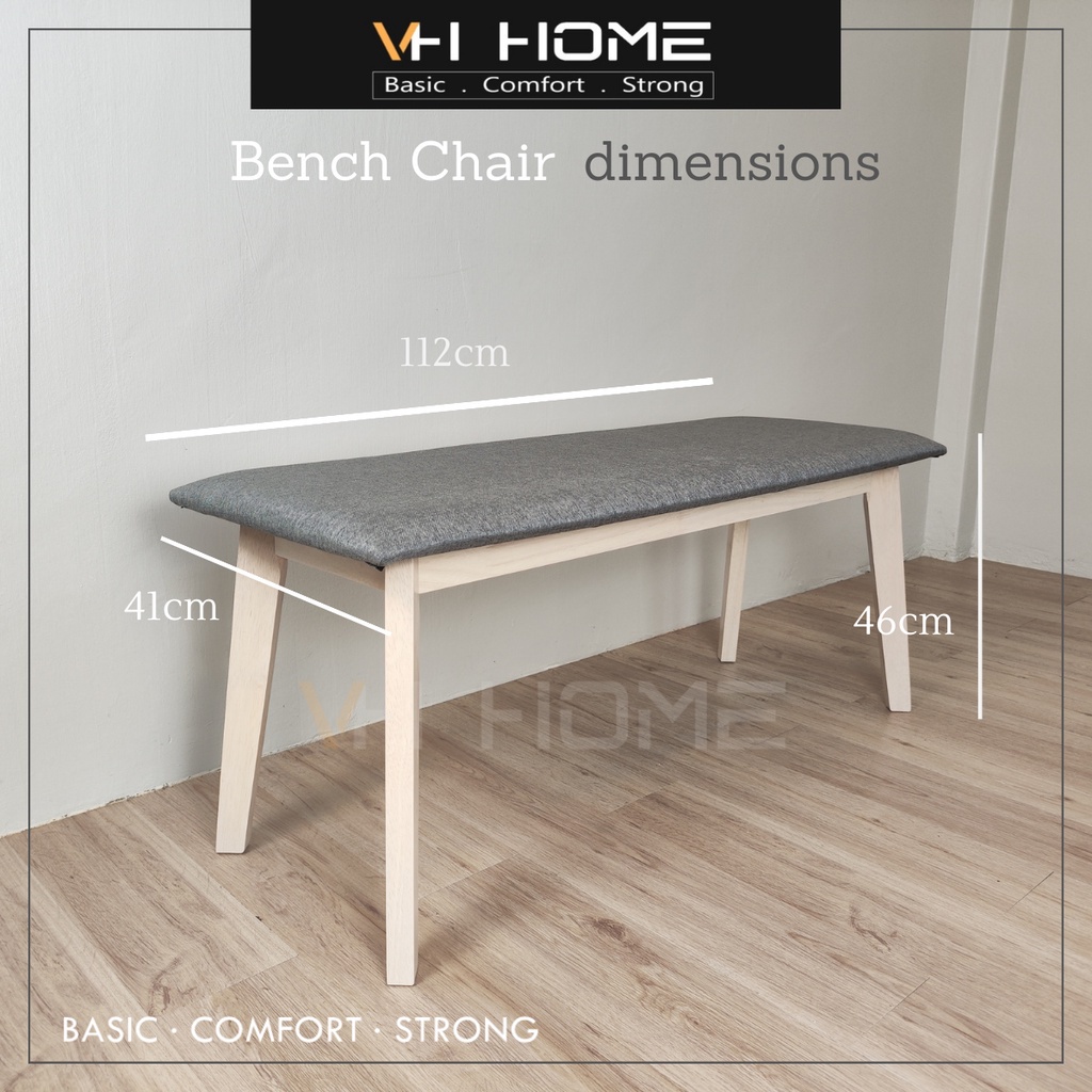 VH AUSTON Dining Set 1+4 Chairs +1Bench 140x80cm Meja Makan Murah Solid ...