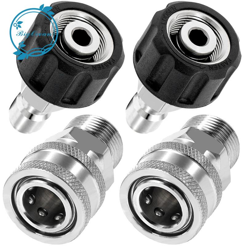 4Pcs Pressure Washer Adapter Set, Quick Connect Kit, M22 14mm to M22 ...