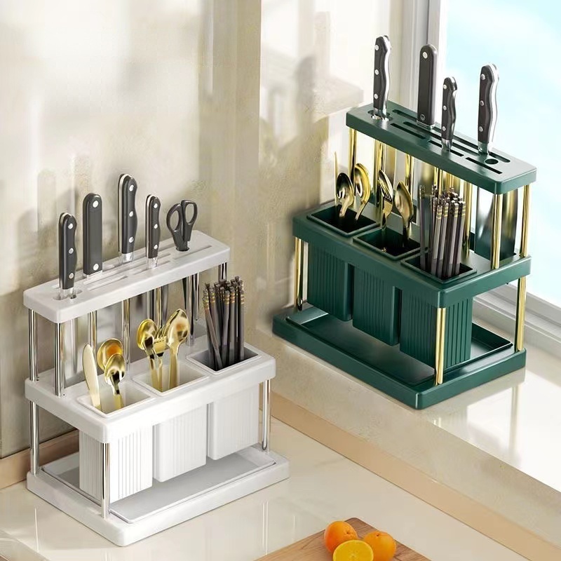 Kitchen Rack Cutlery Chopstick Drainer Holder Rak Pisau Rak Dapur ...