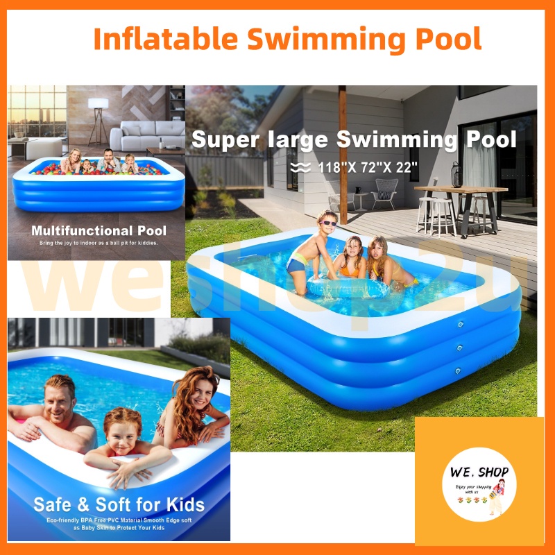 READY STOCK!!! Inflatable Swimming Pool | Large Family & Kids Pool ...
