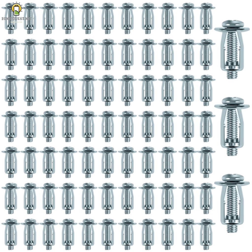 80Pcs Petal Nut Expansion Screw Carbon Steel Jack Nuts Set Petal Shape ...
