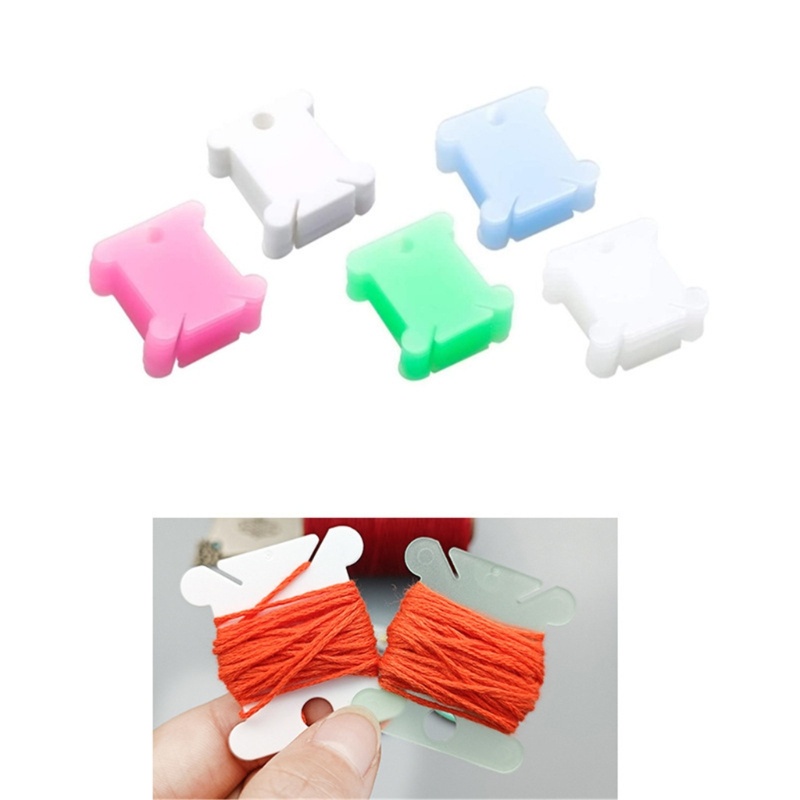 SA 50 Pieces Plastic Thread Bobbins Floss Bobbins Floss Winder for ...