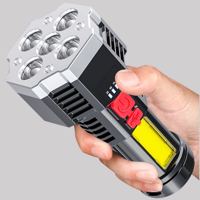 Multi-function Flashlight Rechargeable Outdoor Waterproof Led Long-range Spotlight Battery ...