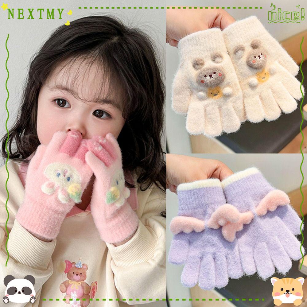 NEXTMY Children Full Fingers Gloves, Cute Cartoon Winter Warm Kids ...