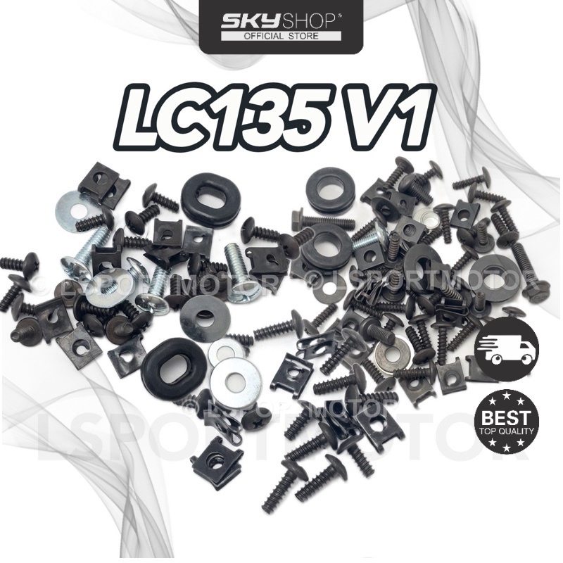 YAMAHA LC135 V1 COVER SCREW SET (BODY/FRONT/HANDLE) SKRU LC V1 1S8 (S ...