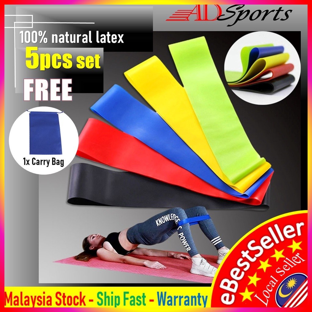 Yoga Resistance Bands Stretching Elastic Rubber Loop Exercise Fitness ...