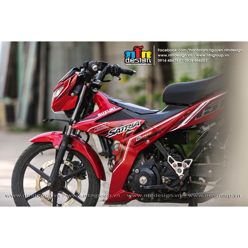 Satria red car decal - simple black and white thread pattern - hot 2023 ...