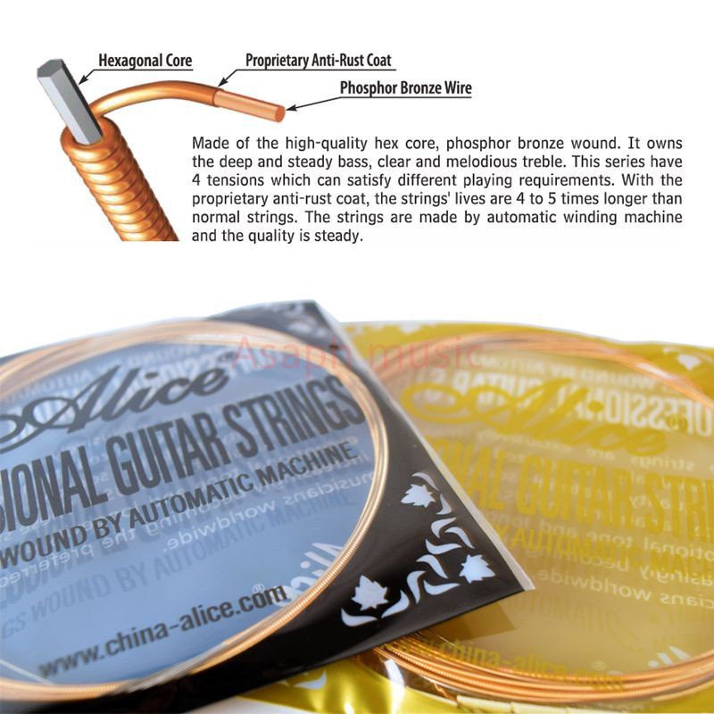 Ready Stock Alice AW432L 1 Set Acoustic Guitar String 012-053 Light ...