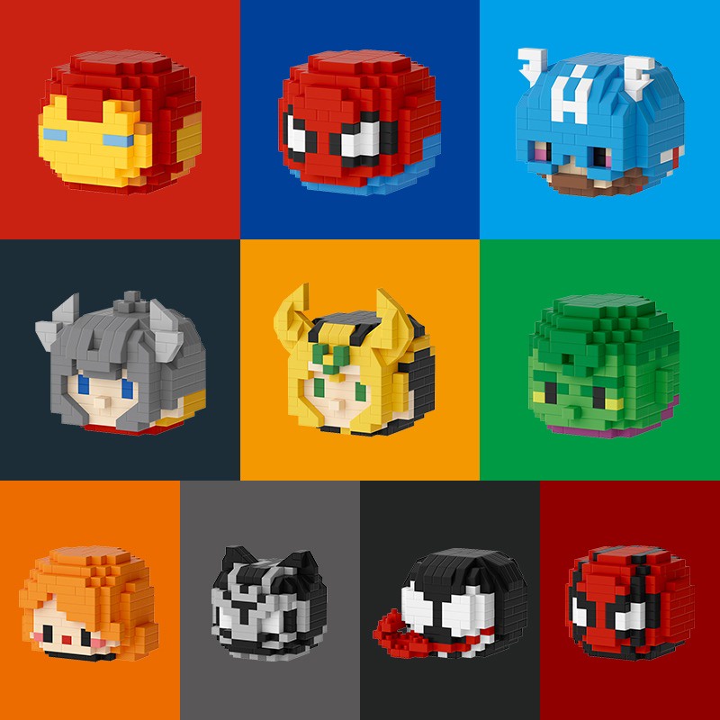 Mini 3D Cartoon Character Building Block Toy Story Spider Man/Iron Man ...