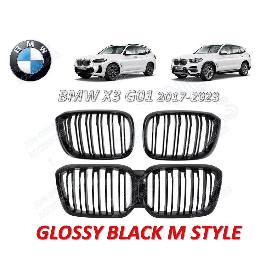 BMW X3 G01 2017-2023 Front Grille Kidney Grilles M style Glossy Black ...