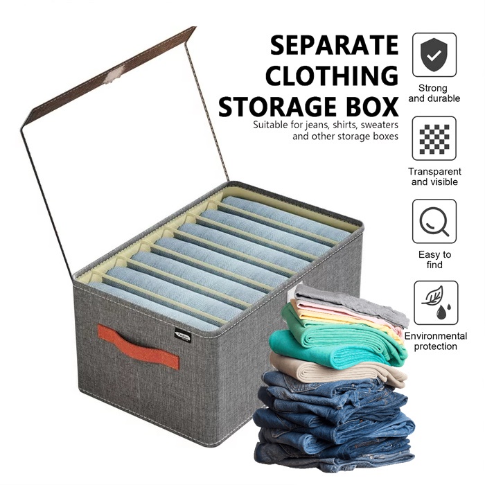 9 Grids Closet Organizer Clothing Jeans Pants Shirts Storage Box ...