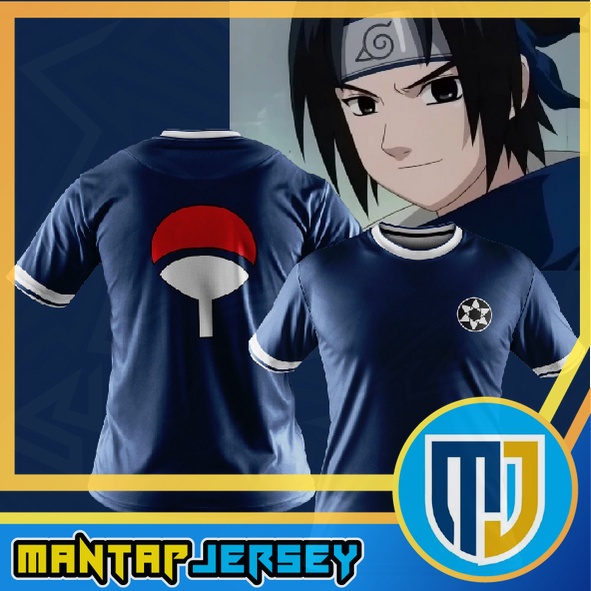 KIDS / ADULT FAZZ NT07 - BAJU JERSEY UCHIHA SASUKE BLUE WHITE ANIME ...