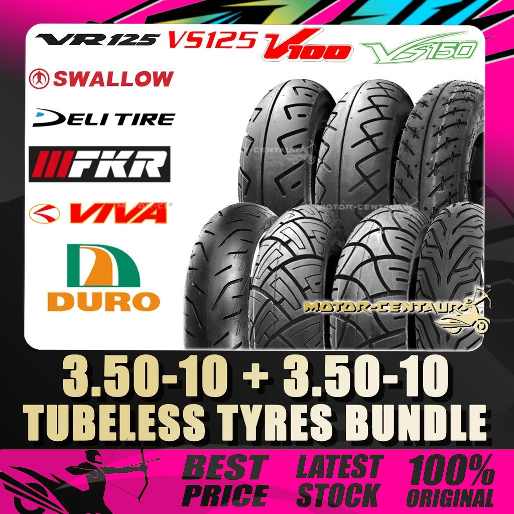 TAYAR DURO,FKR,DELI/SWALLOW,VIVA 2x 3.50-10 OR 100/90-10 FOR V100 ...