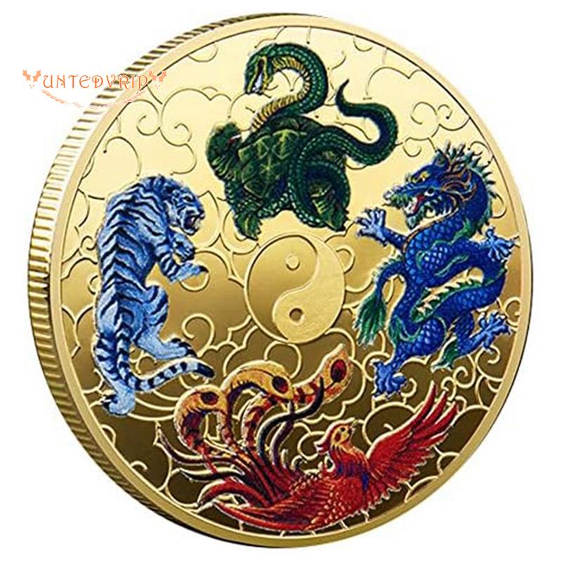 1Set Ancient Mythical Creatures Lucky Coin Lucky Charms Challenge Coin ...
