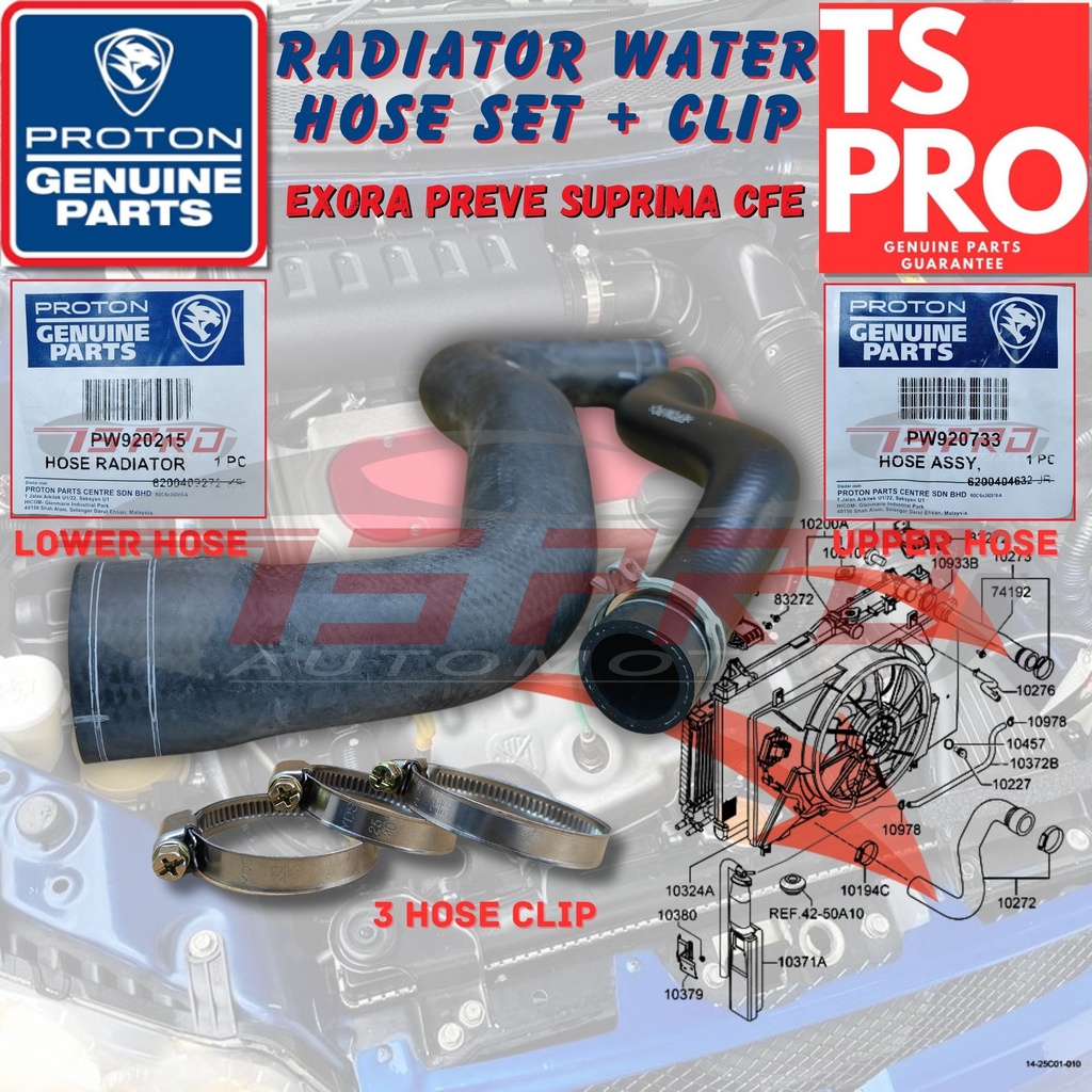 Proton Exora CFE Preve Suprima Genuine Top Lower Hose Radiator Water ...