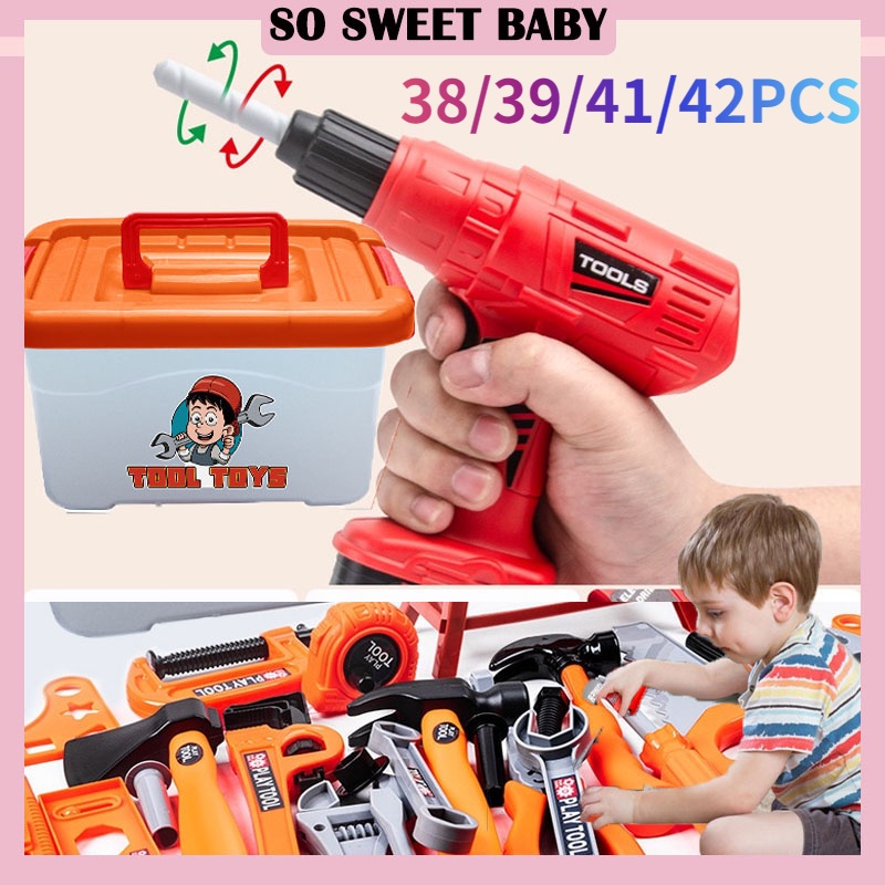 Kids Tool Toys Set Electric Drill Toy with Box Simulation Maintenance ...