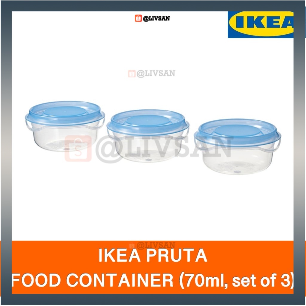 Pruta Transparent Food Container/Blue 70ml Small Food Container 3-pack ...