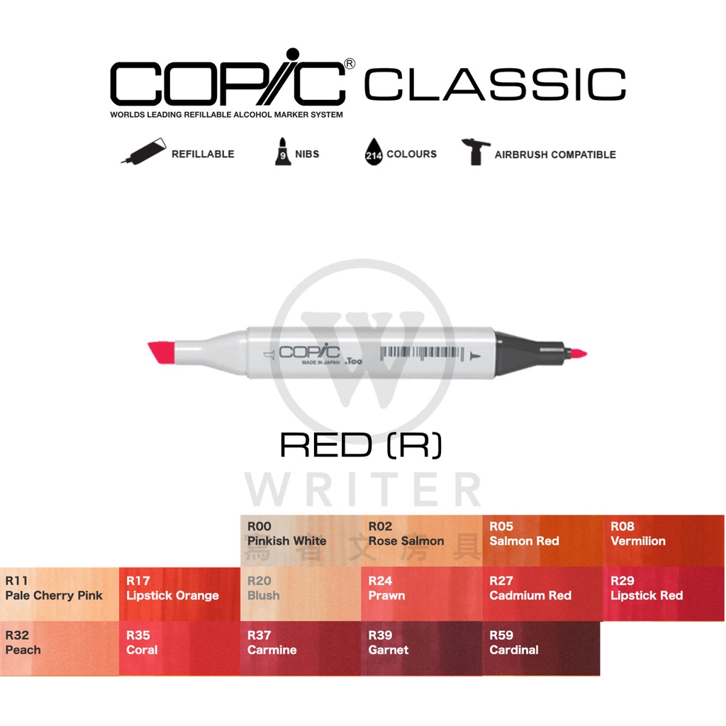 COPIC Classic Marker RED (R00-R59) | Shopee Malaysia