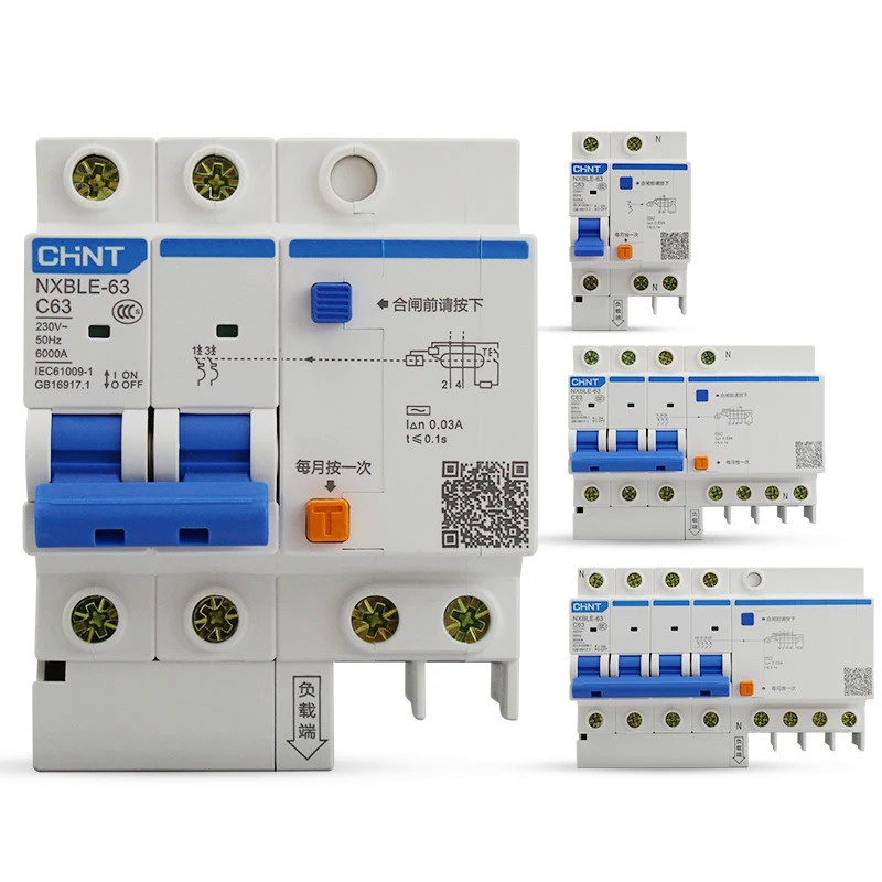 CHINT Residual Current Operated Circuit Breaker Leakage Protective RCBO DZ47LE NXBLE-63 NXBLE-32 ...