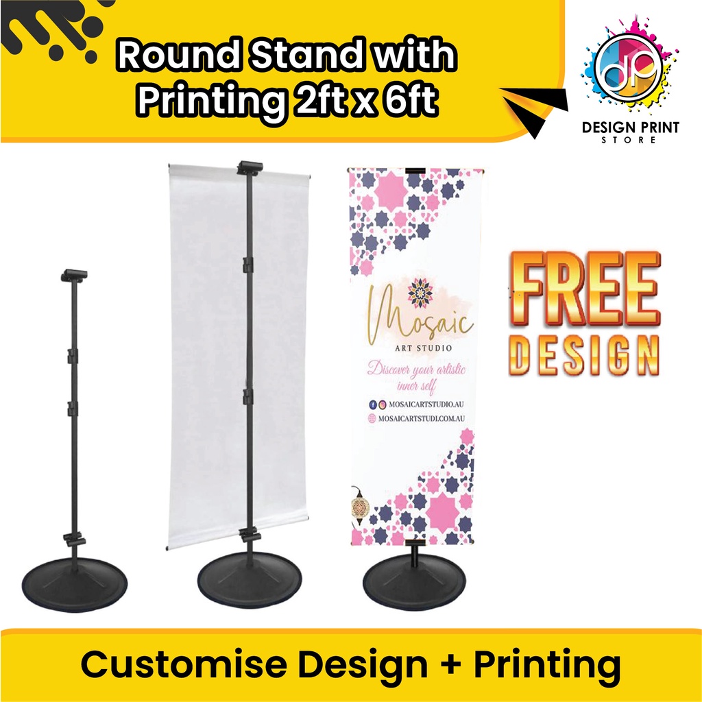 Round Stand Adjustable with Printing Bunting (FREE DESIGN) | Shopee ...