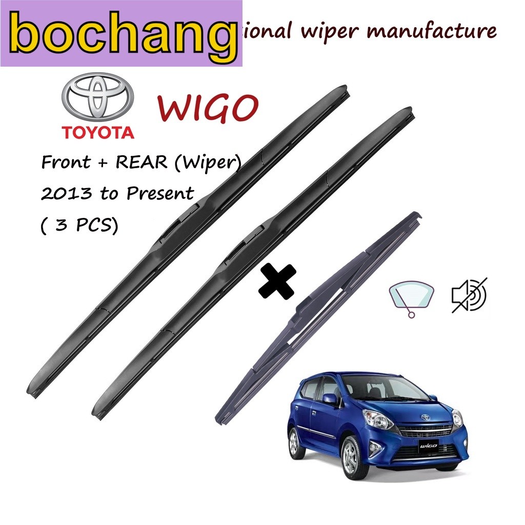 Toyota Wigo Wiper Blade Set (Front/Rear) K14+21+12A for All Year Model ...