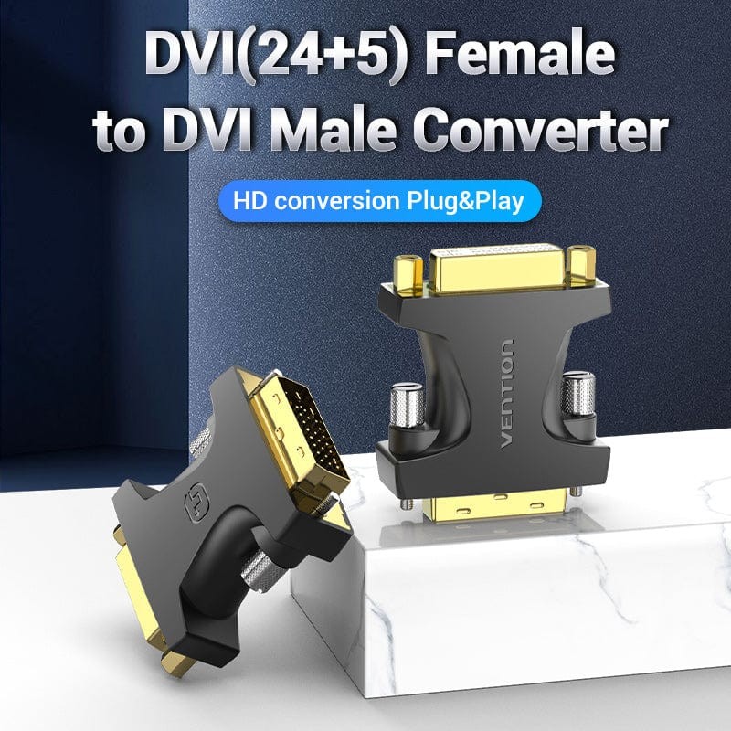 Vention Gender Adapter DVI 24+5 Male - Female Gold Plate - ECG | Shopee ...