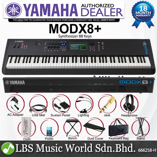 Yamaha MODX8+ 88 GHS Key Synthesizer Music Workstation Keyboard - Full ...
