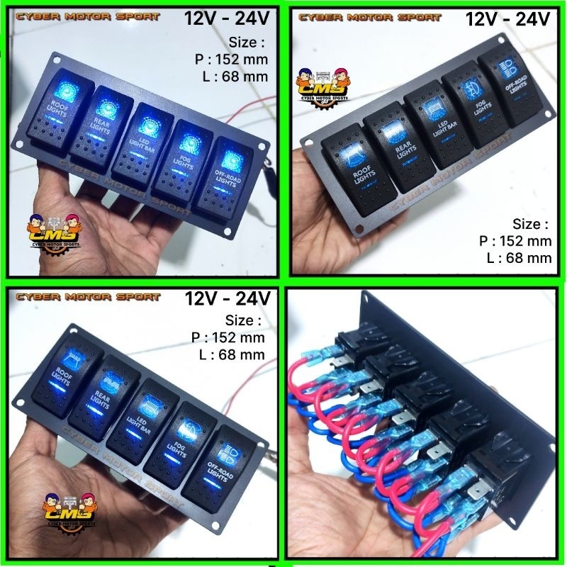 Interior dashboarad car panel switch 12v 24v DC switch switch LED light ...