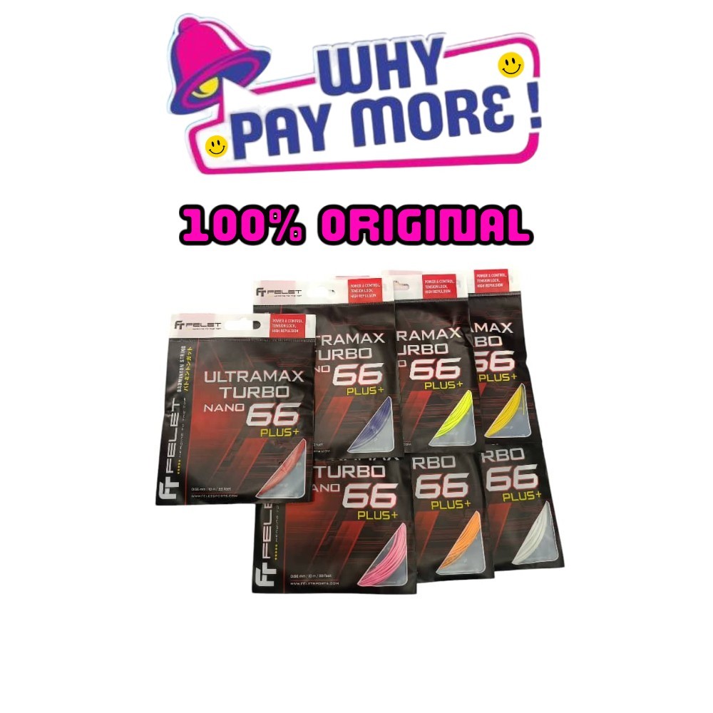 FELET Ultramax Turbo Nano 66 Plus Badminton Strings | Shopee Malaysia