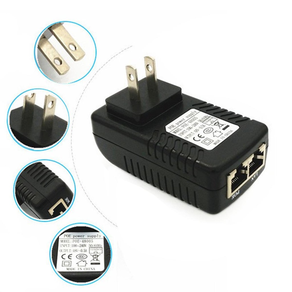 48V/24V POE injector Ethernet CCTV Power Adapter POE for IP camera IP ...