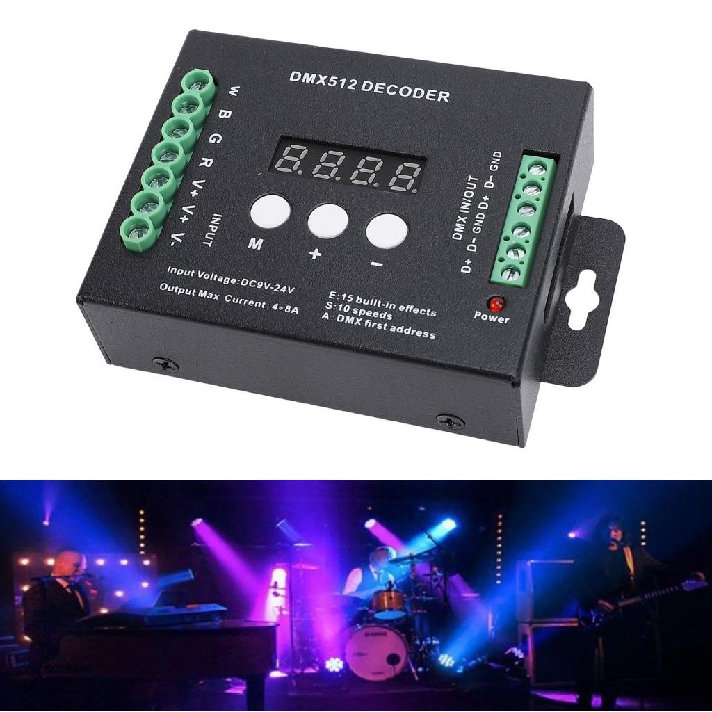 Phoenixshop Stage Light Decoder RGBW LED Controller with 15 Built in ...