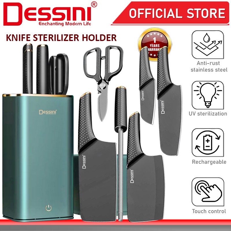 DESSINI ITALY 7 IN 1 Knife Scissor Storage Holder UV Disinfection ...