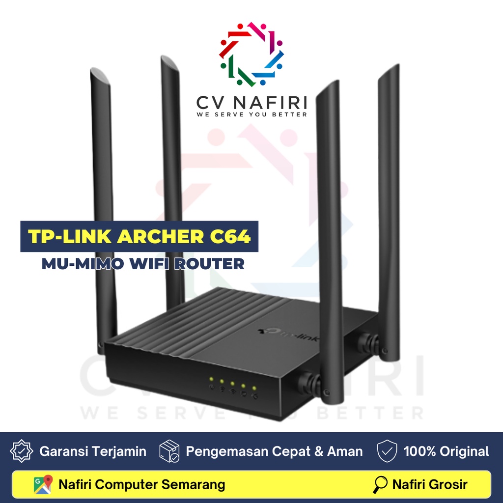 TP-LINK ARCHER C64 AC1200 WIRELESS MU-MIMO WIFI ROUTER 5GHZ DUAL BAND ...