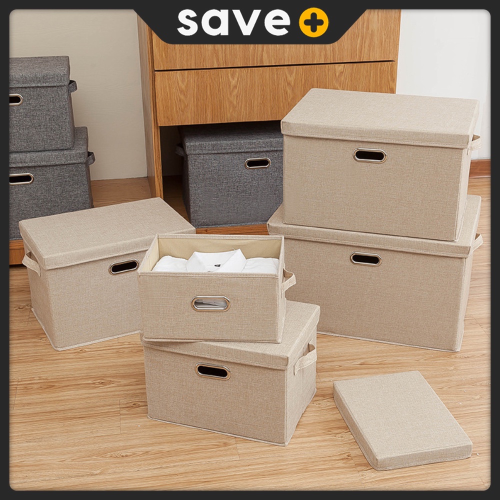 SAVE Foldable Storage Box with Removable Cover Organizer Box Kotak ...