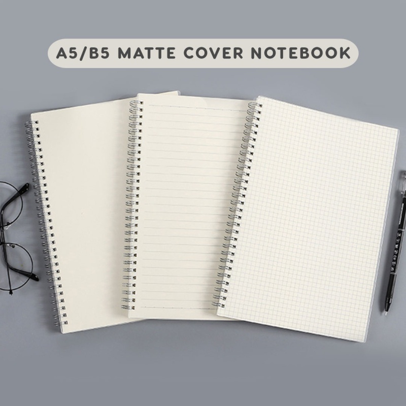 Buku Nota_Notebook | A5/B5 Clear Frosted Spiral Coil Binding Journal ...