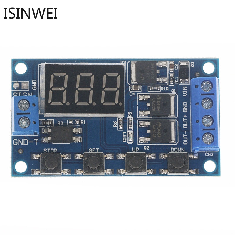 DC 12V 24V Dual MOS LED Digital Time Delay Relay Trigger Cycle Timer Delay Switch Circuit Board ...