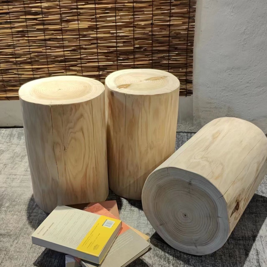 Stump Wooden Pier Solid Wood Stool Clothing Store Shoe Changing Stool ...