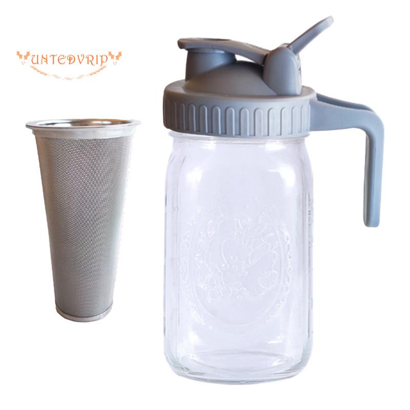 Cold Brew Coffee Maker Pitcher Cold Brew Pitcher 32 Oz Thick Glass Jar ...